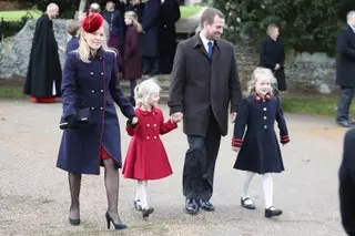 Autumn Phillips Isla Phillips Peter Philips og Savannah Phillips i 2017