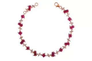 Suzanne Kalan Rose Gold Diamond and Ruby Fireworks Bracelet 9020 harrods.com