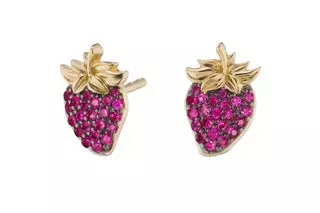 Sorellina Strawberry motiv studs 650 sorellinanyc.com