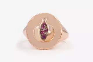 The Alkemistry Noush 14ct rose gold Shiva love signet ring 2100 thealkemistry.com