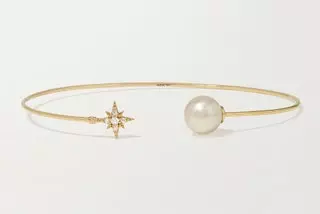 Mizuki 14 karat iperile yegolide kunye nedayimane cuff 885 netaporter.com