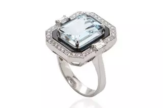 Melis Goral Luna Luce aquamarine রিং 3916 melisgoral.com