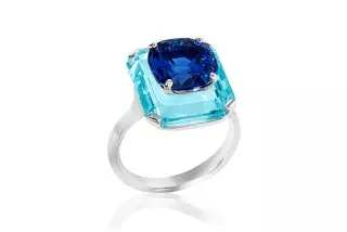 Boghossian Ceylon Hakuna Sapphire Joto na pete ya busu ya aquamarine POAboghossianjewels.com