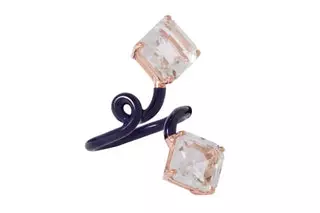 قوش Octagon Tendril 9karat NetaPorter دىكى ئالتۇن ئېمال ۋە تاش خرۇستال ھالقا 1090 Bea Bongiasca