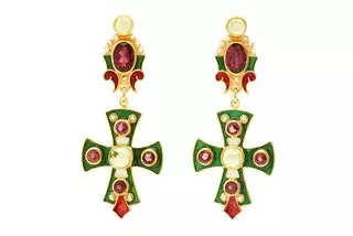 Rhodolite Peridot Cross Earrings 420 Bij Fior