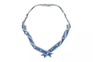 Regalia diamond at blue enamel necklace Solange AzaguryPatridge price available on request solange.co.uk