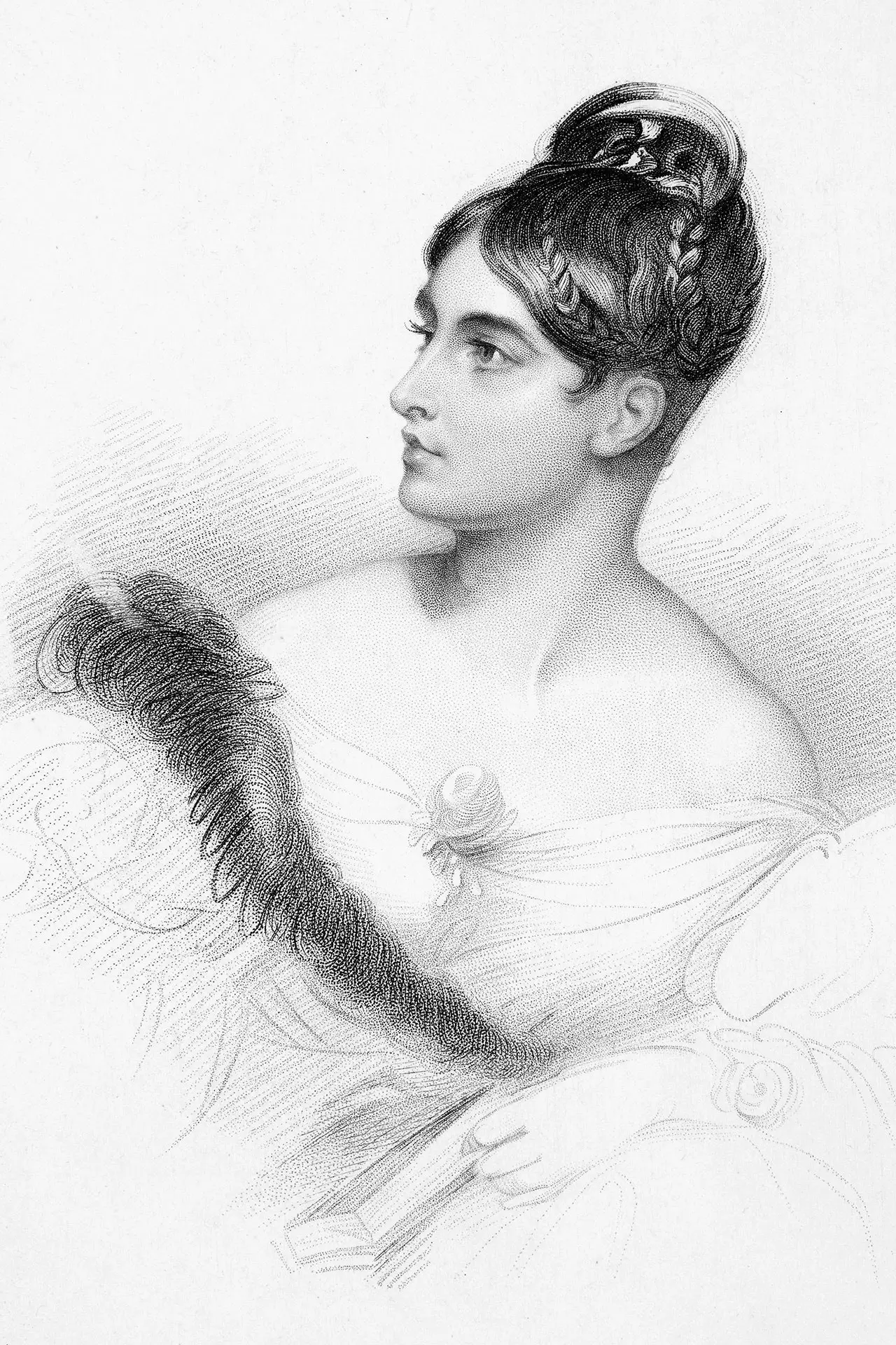 Eng Zeechnung vum Caroline Norton aus 1833