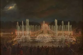 EugèneLouis Lami Nocturne in Versailles 1864 ზეთი ტილოზე 45x60 სმ ვერსალის შატო