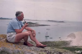 Harold Wilson na die Scilly-eilande Wilson wat gedien het as die land se Arbeidsleier tussen 1964 en 1970 was...