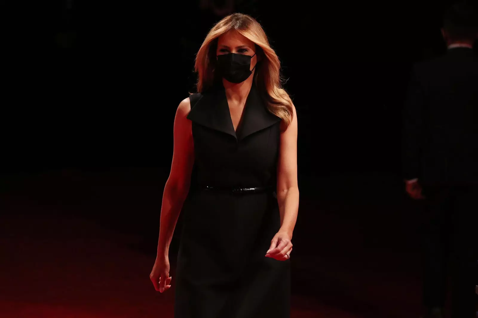 Melania Trump chegando antes do início do debate presidencial