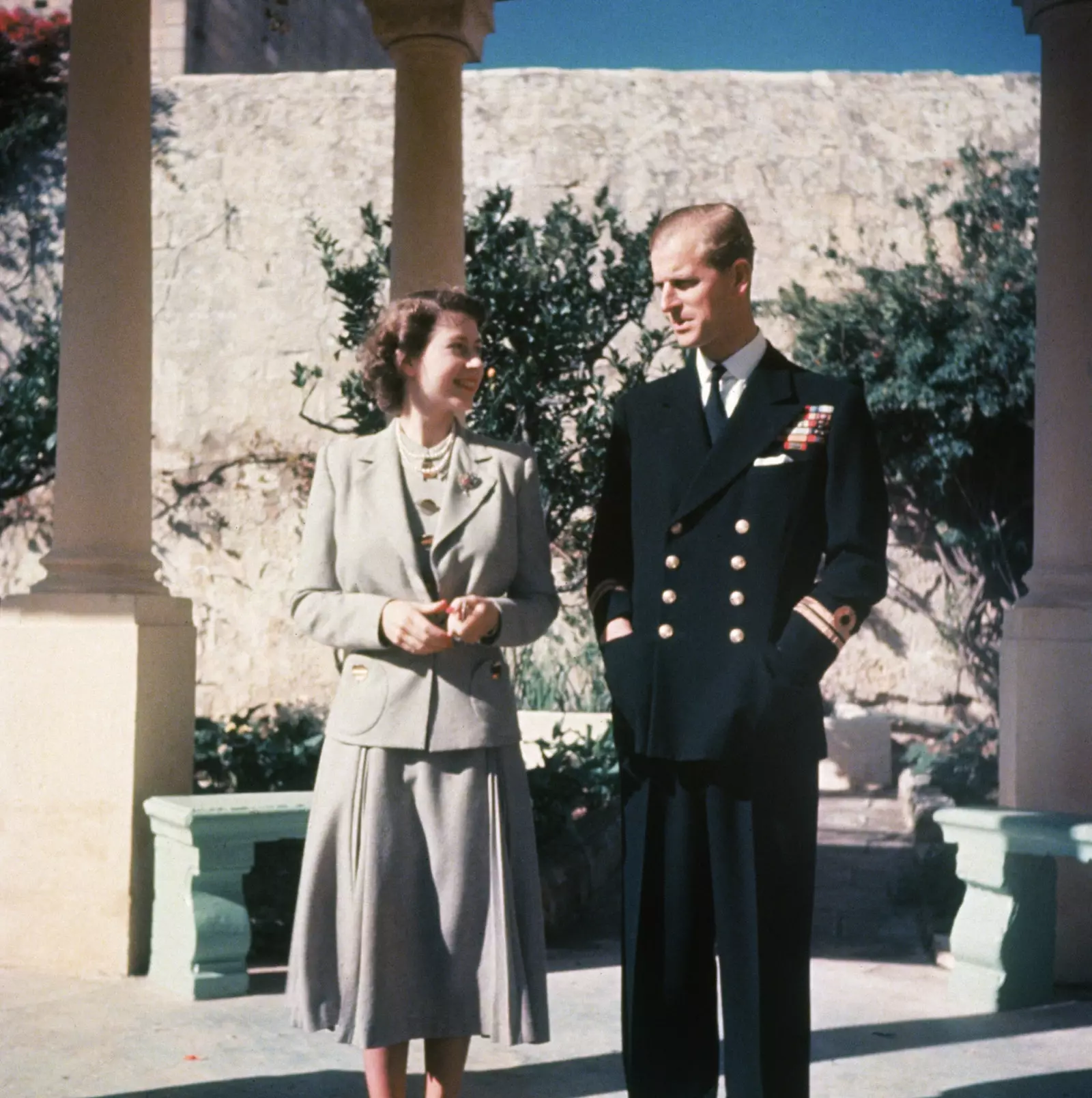 La princesse Elizabeth et le prince Philip pendant leur lune de miel à Malte 1947