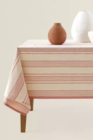 Zara Home Striped Cotton Tablecloth 19.99 zarahome.com