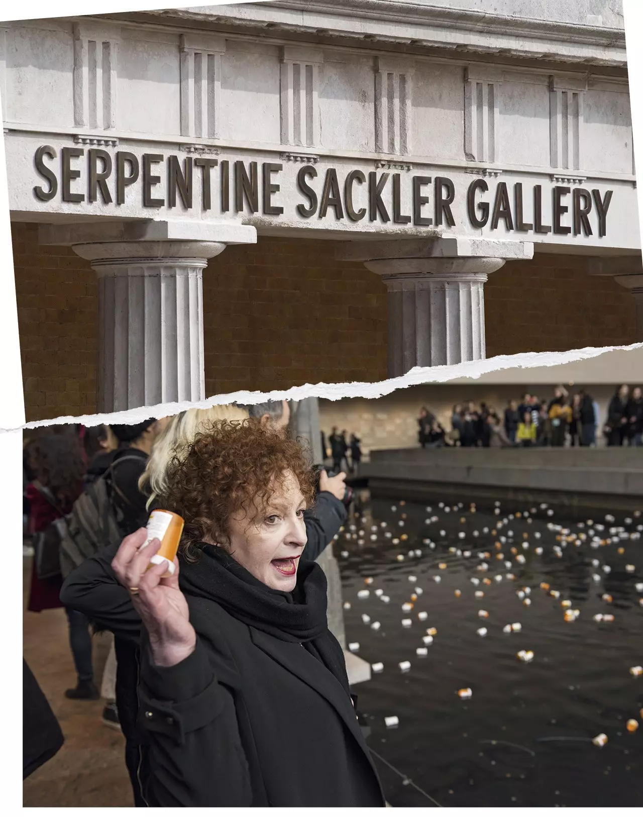 Nan Goldin leder antiSackler-protester på Guggenheim i New York februar 2019