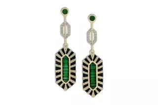 Twist double bullet tsavorite garnet սև շափյուղա ադամանդե ականջօղեր 9690 kavantandsharart.com