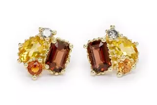 Beaded Setting 1250 ruthtomlinson.com ပါရှိသော Citrine နှင့် Garnet အစုအဝေးများ