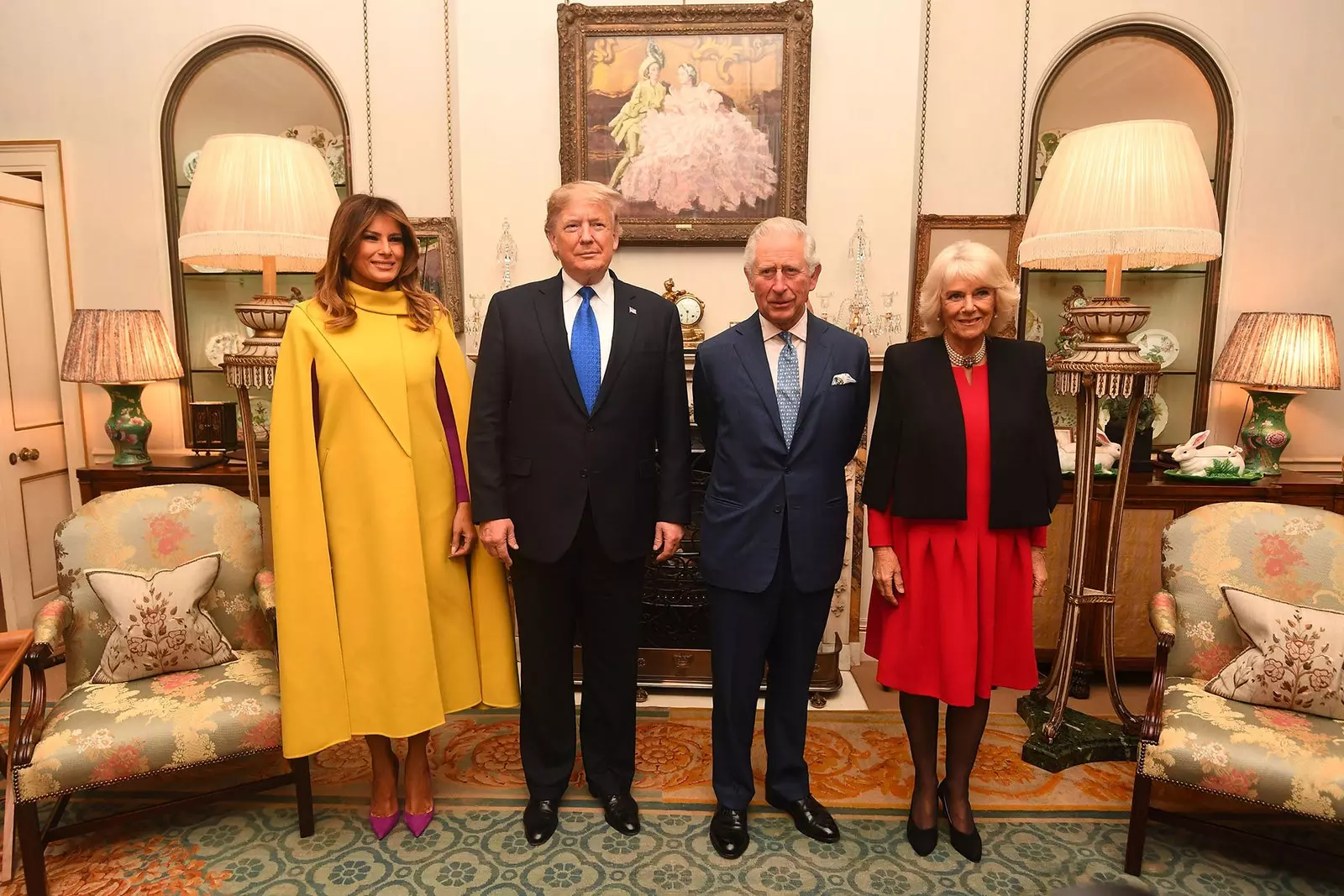 Donald és Melania Trump és a walesi herceg és a cornwalli hercegnő