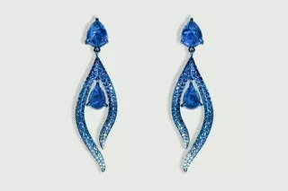 Monumenta ტანზანიტის და საფირონის საყურეები 6249 louizajewellery.com