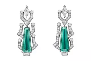 Sixième Sens tsej featuring pob zeb diamond thiab tourmalines teeb hauv platinum POA cartier.com