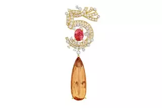 CHANEL Ribboned N ° 5 brooch muyero yegoridhe platinamu madhaimani emambo topazi uye orenji safiro POA chanel.com