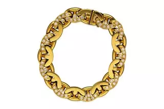 HANCOCKS LONDEN Bulgari gouden en diamanten schakelarmband c.1980s 9850 hancockslondon.com