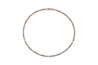 Madhaimani mahombe ane mavara mazhinji uye gemstone Hepburn necklace 15408 anitako.com