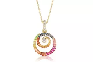 Rainbow tiedye destiny kolye lò 1823 arkfinejewelry.com