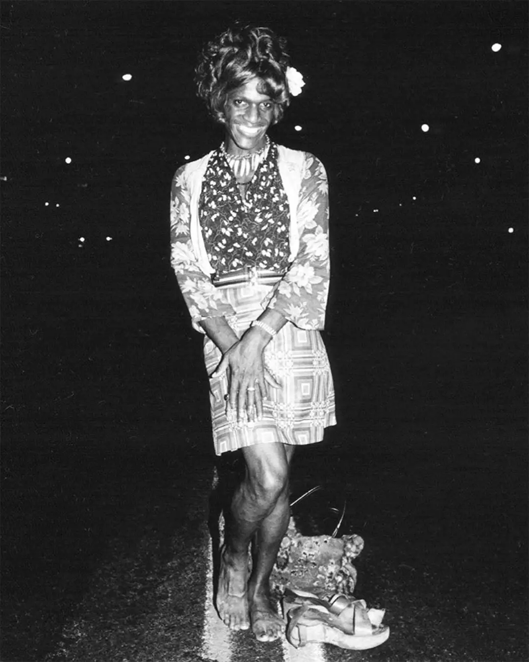 Marsha P. Johnson në fund të viteve 1970 fotografuar nga Arlene Gottfried