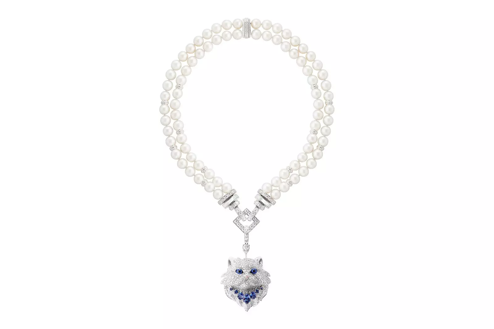 Wladimir le chat hombe pearl necklace yakaiswa nedhaimani tanzanite nesafire mugoridhe chena