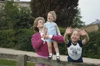 La princesa de Gal·les, el príncep Harry i el príncep Guillem, 1986