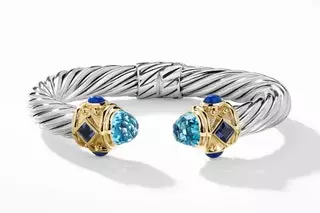 Bracelet ea Renaissance e nang le topaze e putsoa iolite le 14k khauta 3500 davidyurman.com