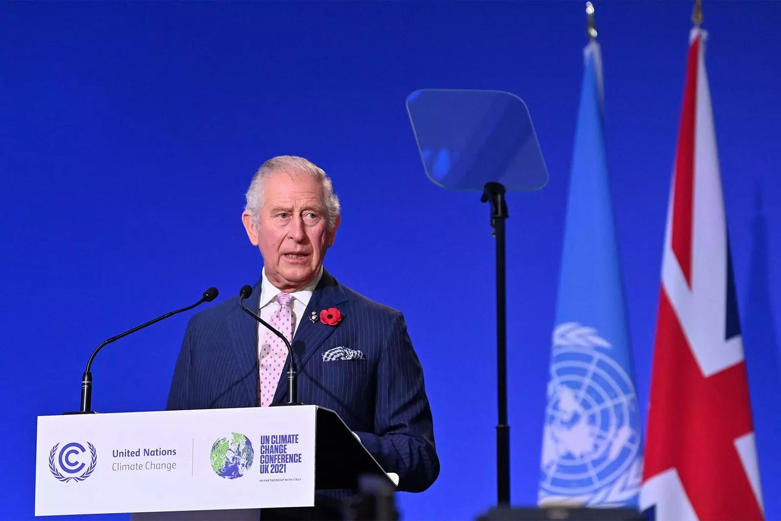 Princ Charles během zahajovacího ceremoniálu COP26 konference OSN o změně klimatu v Glasgow