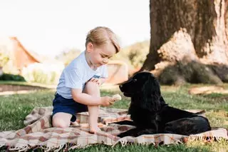 Avec Lupo pour le troisième anniversaire du prince George