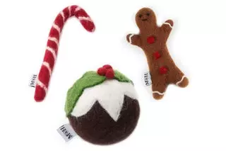 Festive wool dogtoy set