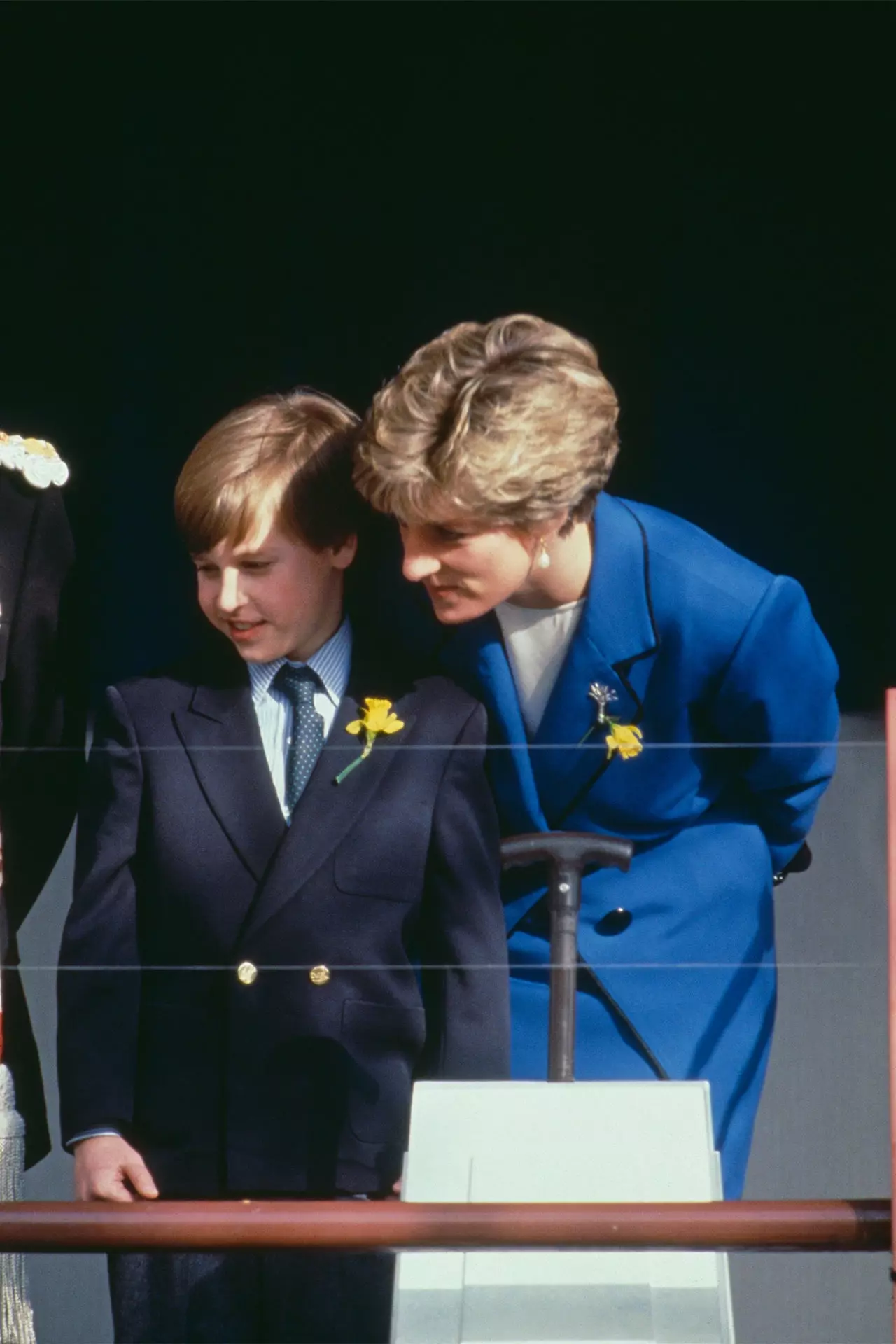 El príncep Guillem amb la princesa Diana en el seu primer compromís oficial a Cardiff el 1991