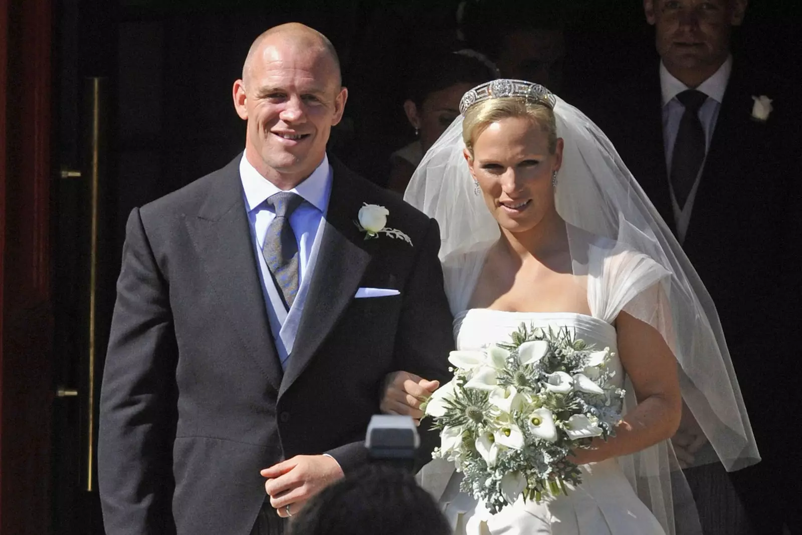 Mike Tindall dhe Zara Phillips në ditën e tyre të dasmës