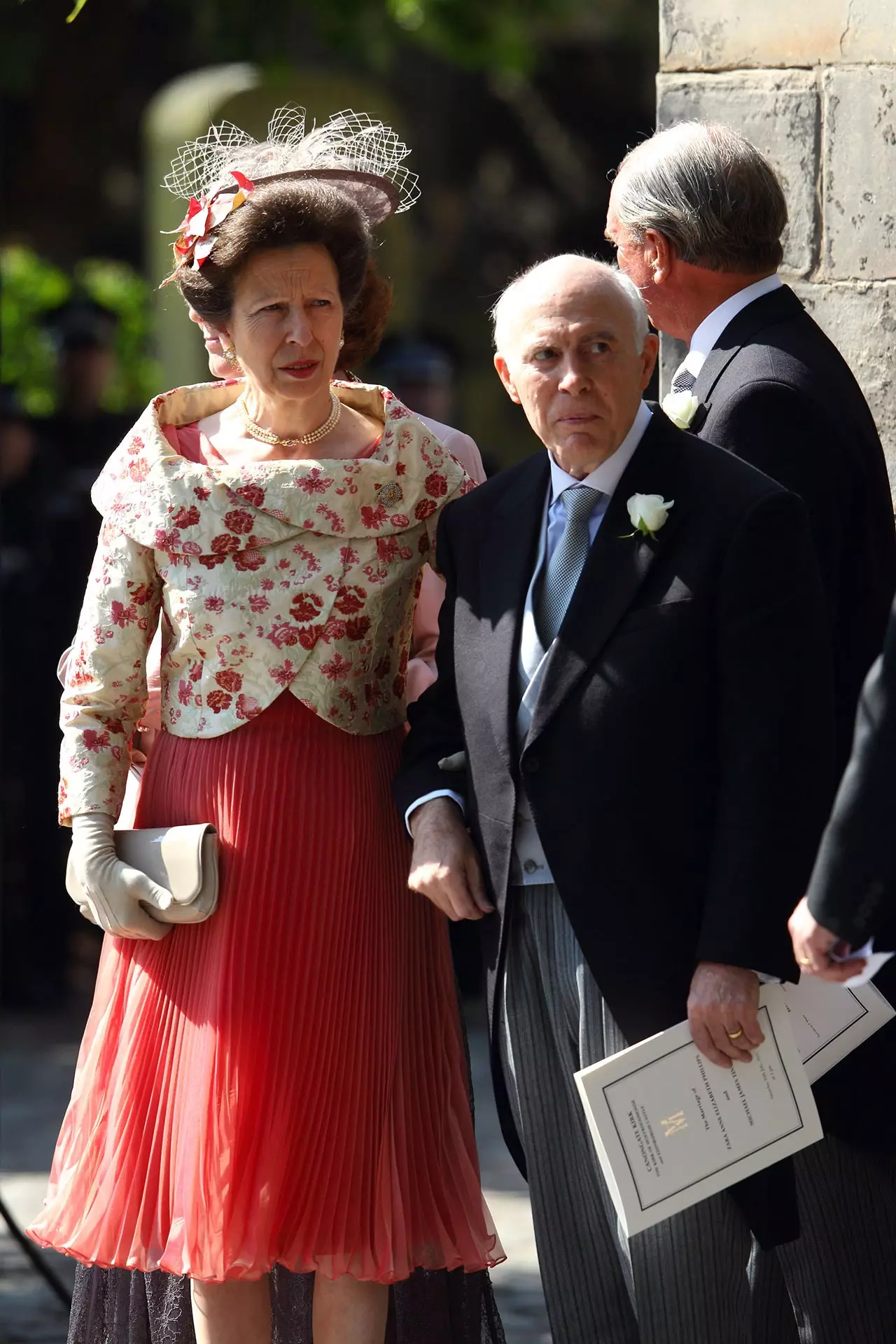 Philip Tindall com a princesa Anne no dia do casamento do filho