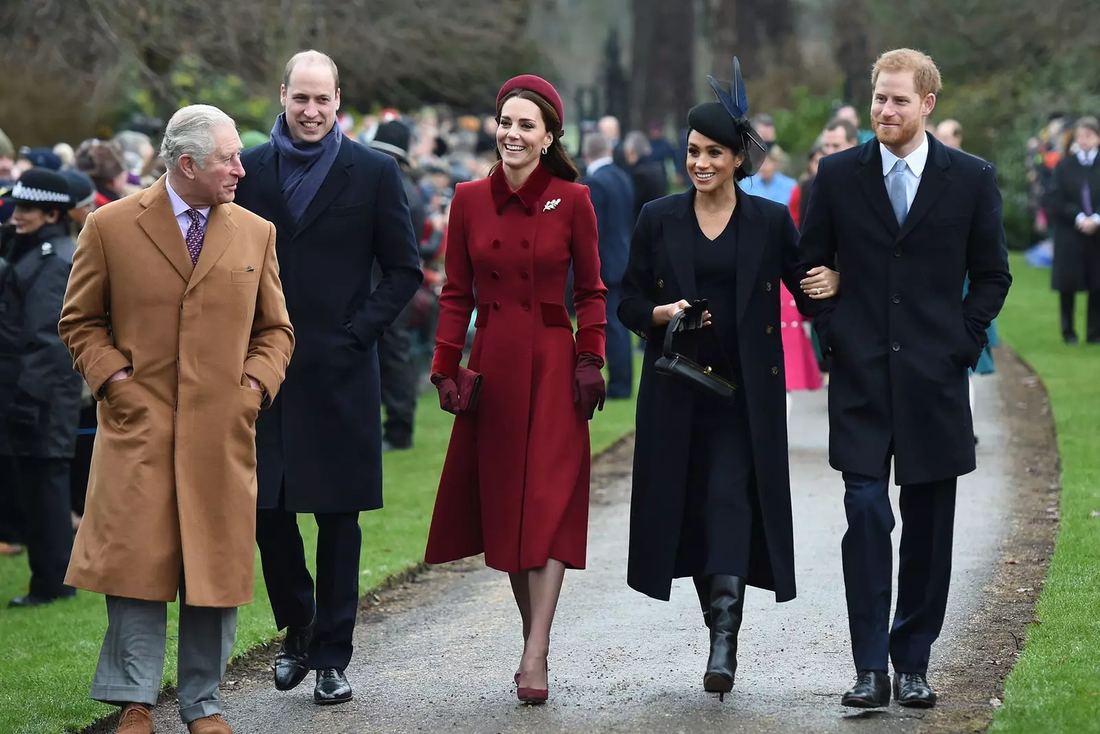 'Y pedwar gwych' yn Sandringham ddydd Nadolig 2018