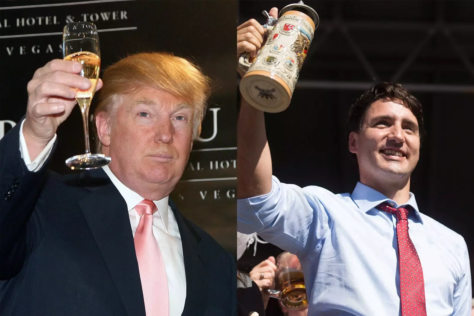 Donald Trump dipo Justin Trudeau ninu awọn aworan