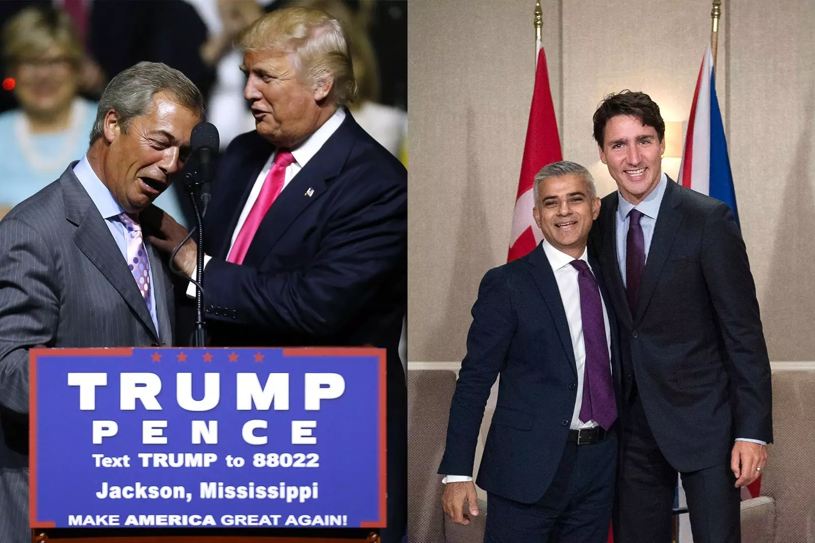 Donald Trump dipo Justin Trudeau ninu awọn aworan