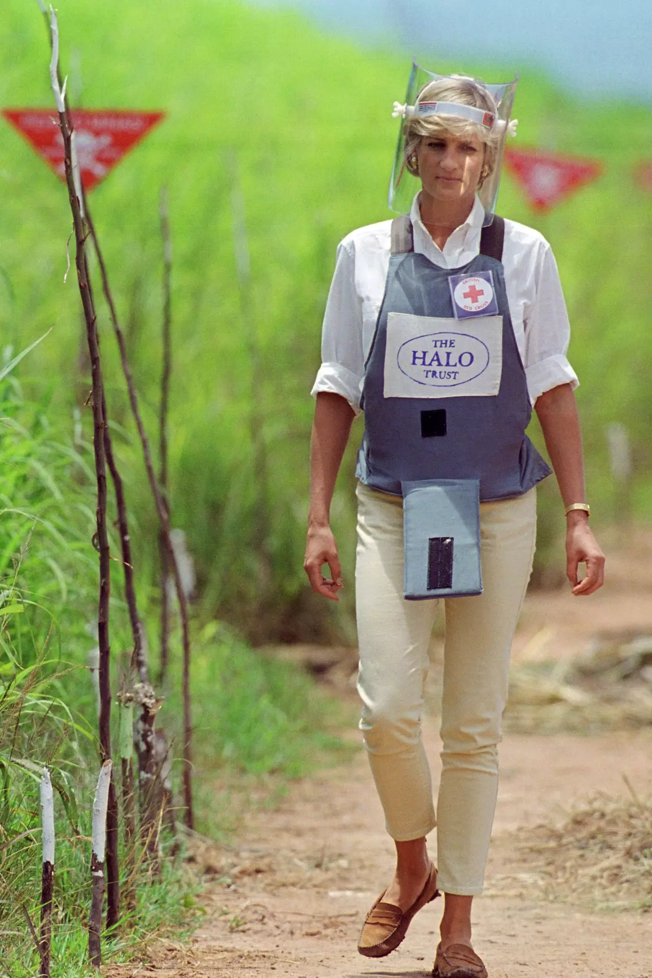 Prins Harry herskep prinses Diana se beroemde wandeling deur Angolese mynvelde