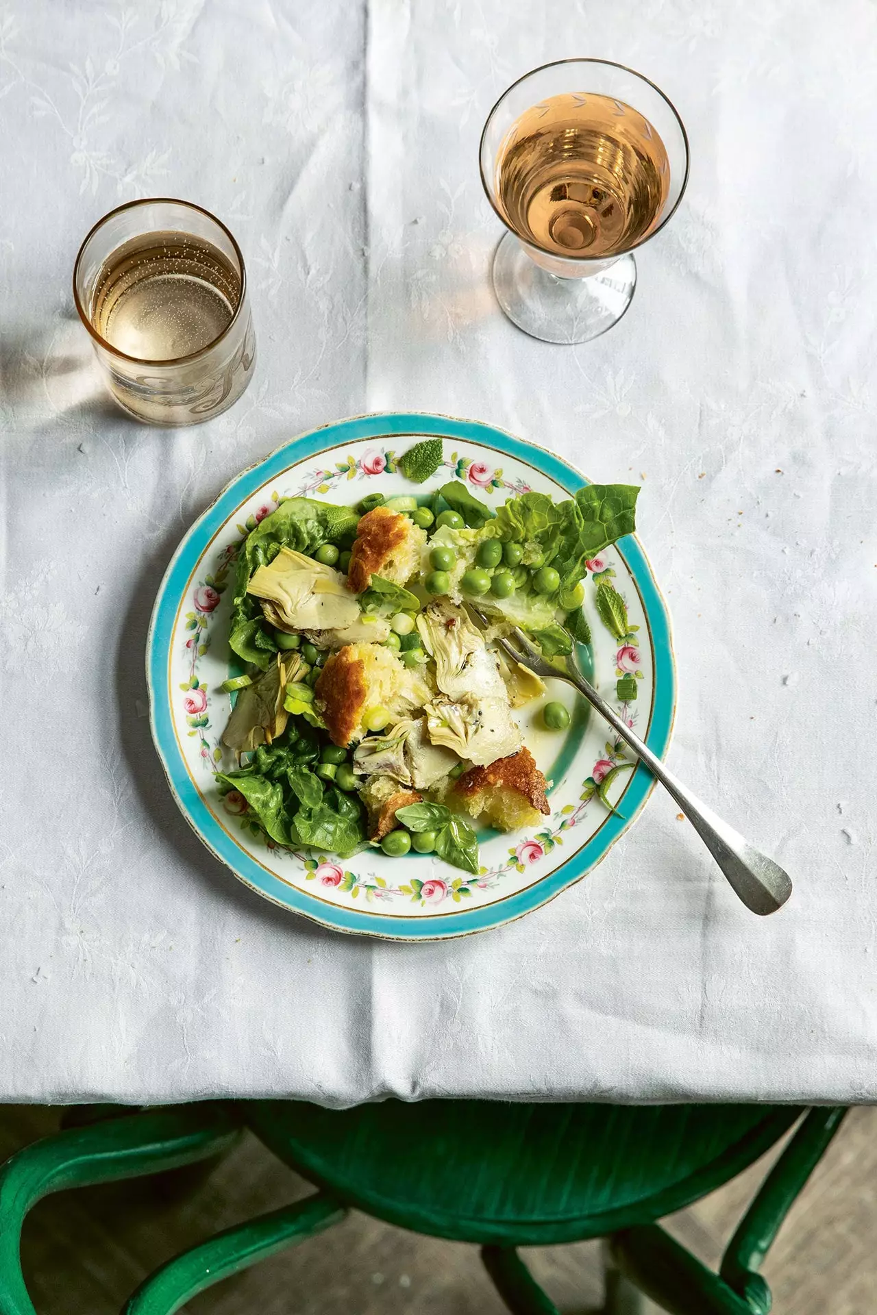 PANZANELLA CON PISELLI DELL'ORTO CARCIOFI