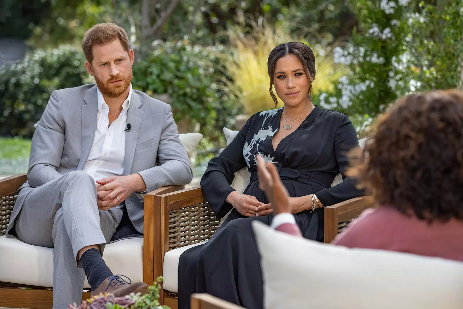 El duque y la duquesa de Sussex durante su entrevista con Oprah Winfrey