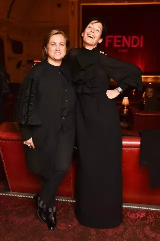 Silvia Fenturini Fendi y Amanda Harlech