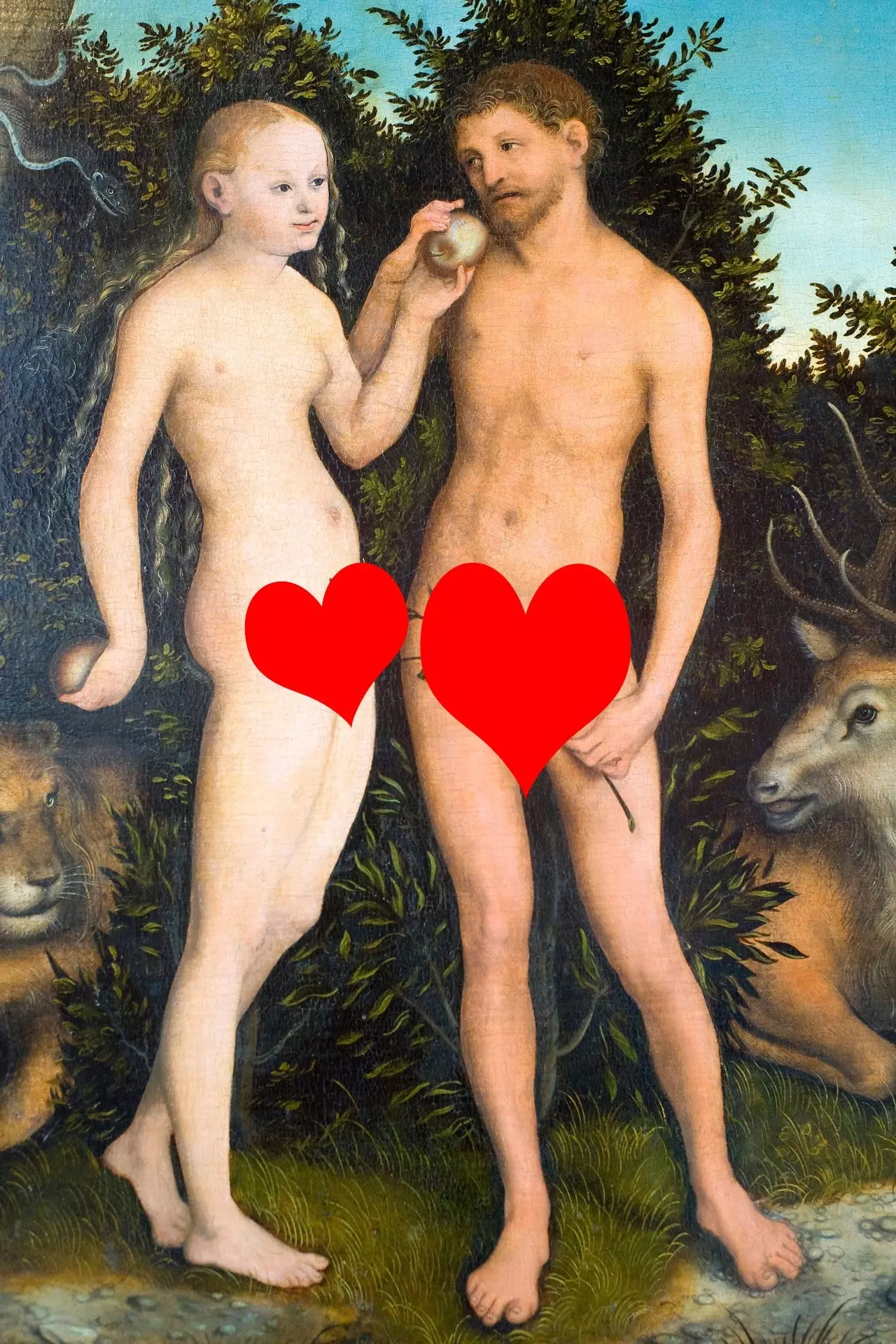 Targetes del dia de Sant Valentí per a famosos Adam i Eve Clare Bennett