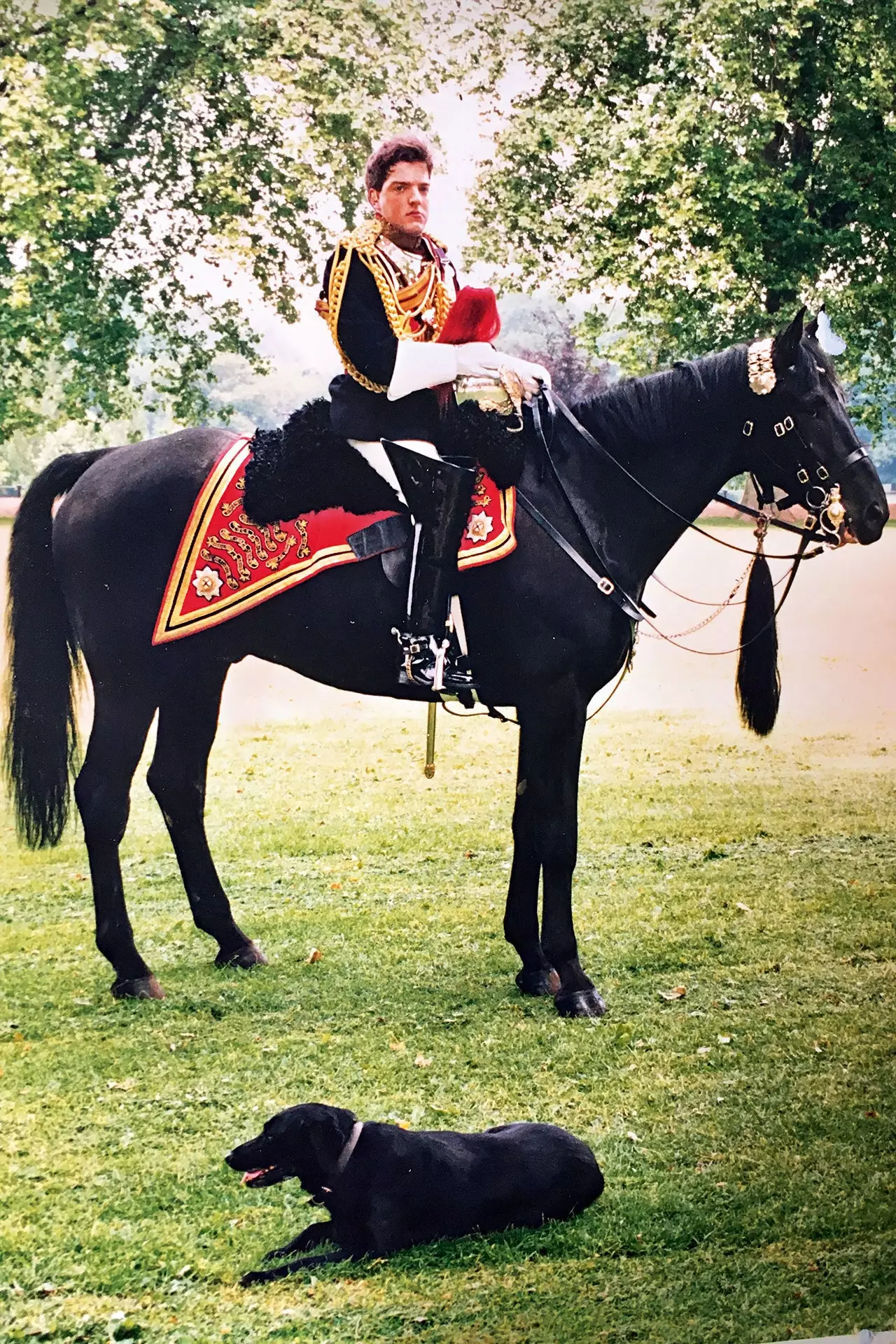 Lord Fermoy di Blues û Royals de piştî Trooping of the Color 1992