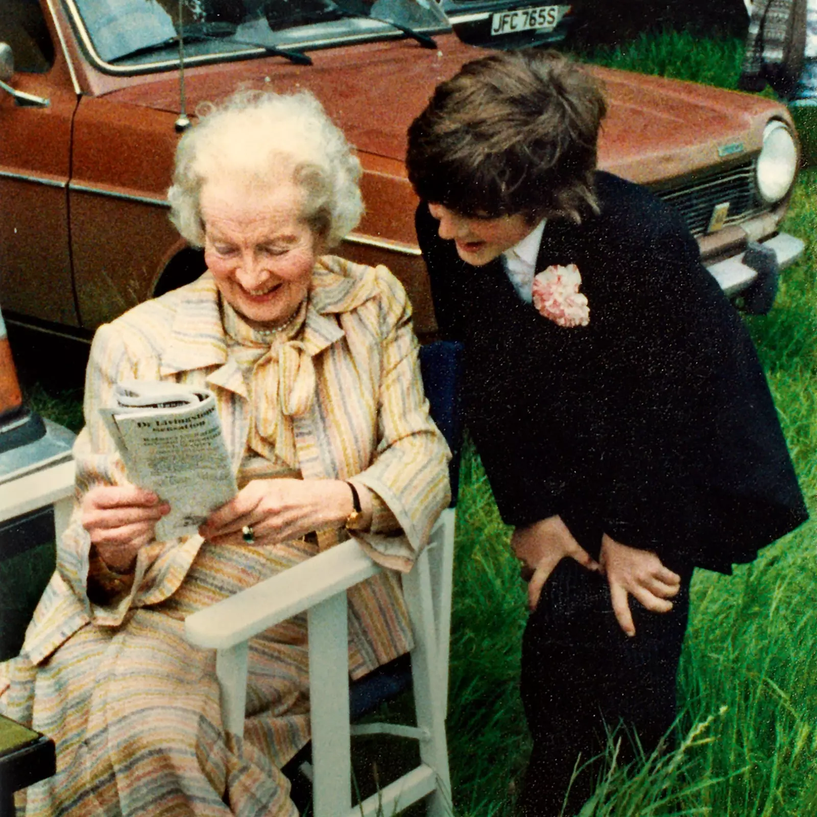 Den unge Maurice med sin mormor Ruth Lady Fermoy vid Etons årliga 4 juni-firande 1982