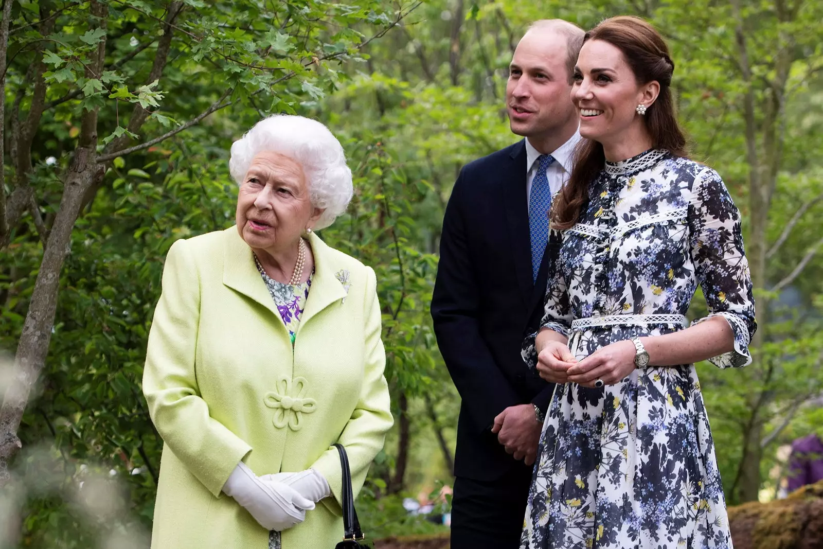 O duque e a duquesa de Cambridge com a rainha 2019