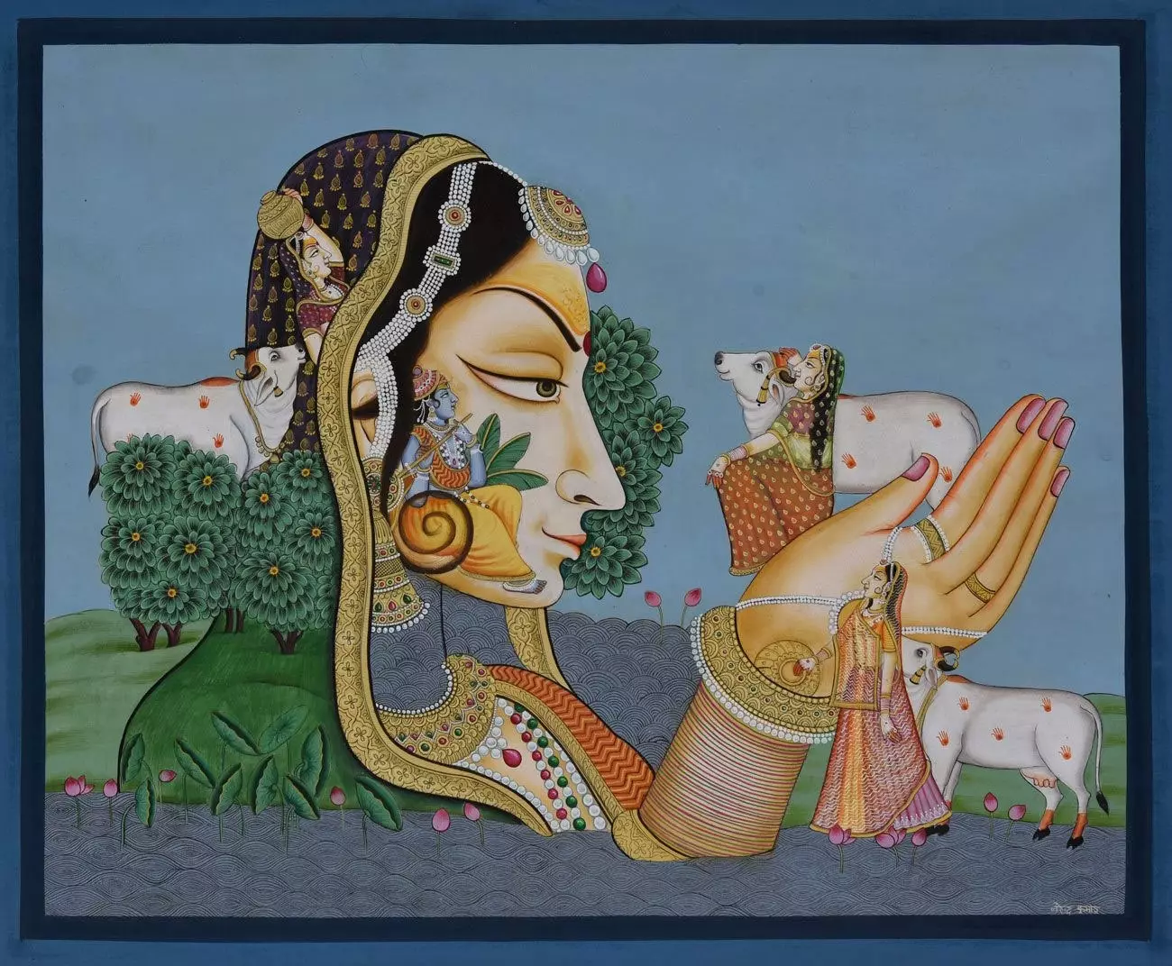 Narendra Kumar tomonidan Gopis bilan Krishna