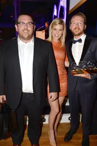 Nick Frost Alice Eve thiab Simon Pegg