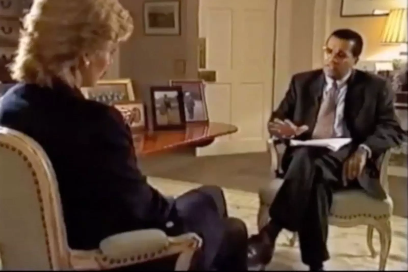 Diana Princess of Wales com Martin Bashir durante a entrevista Panorama